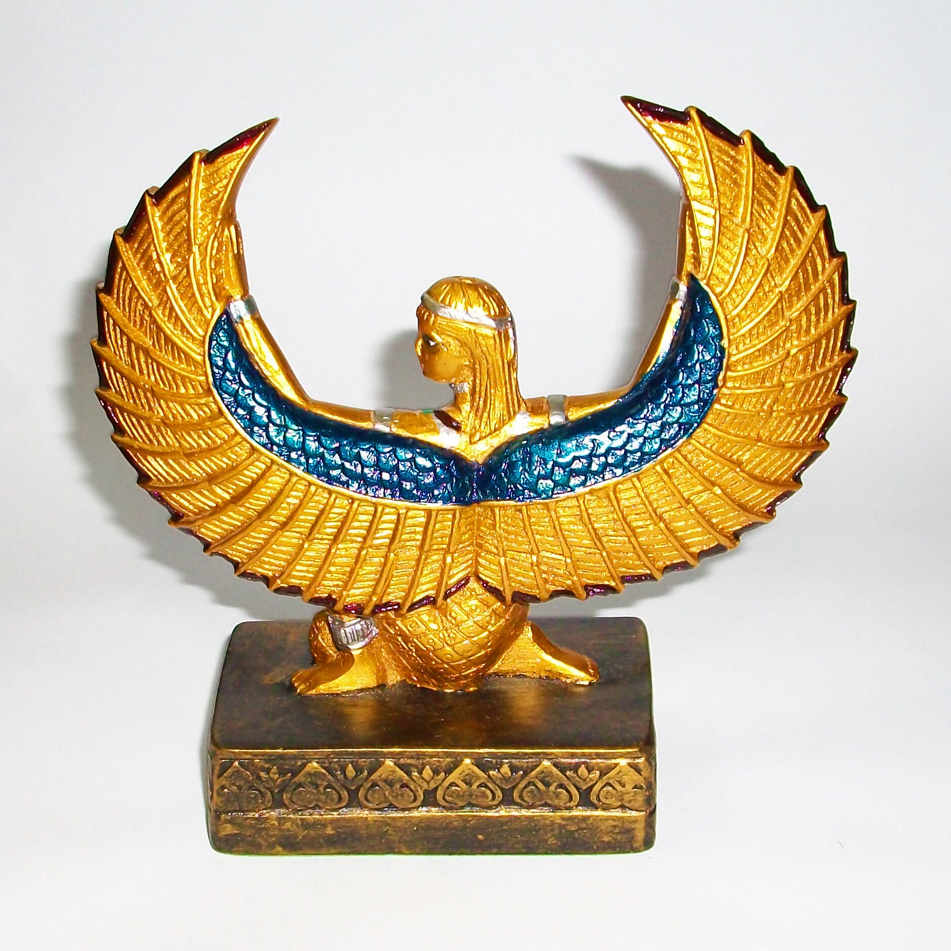 The Magical Isis Golden Shimmering Winged Figurine - Isis Statue for ...