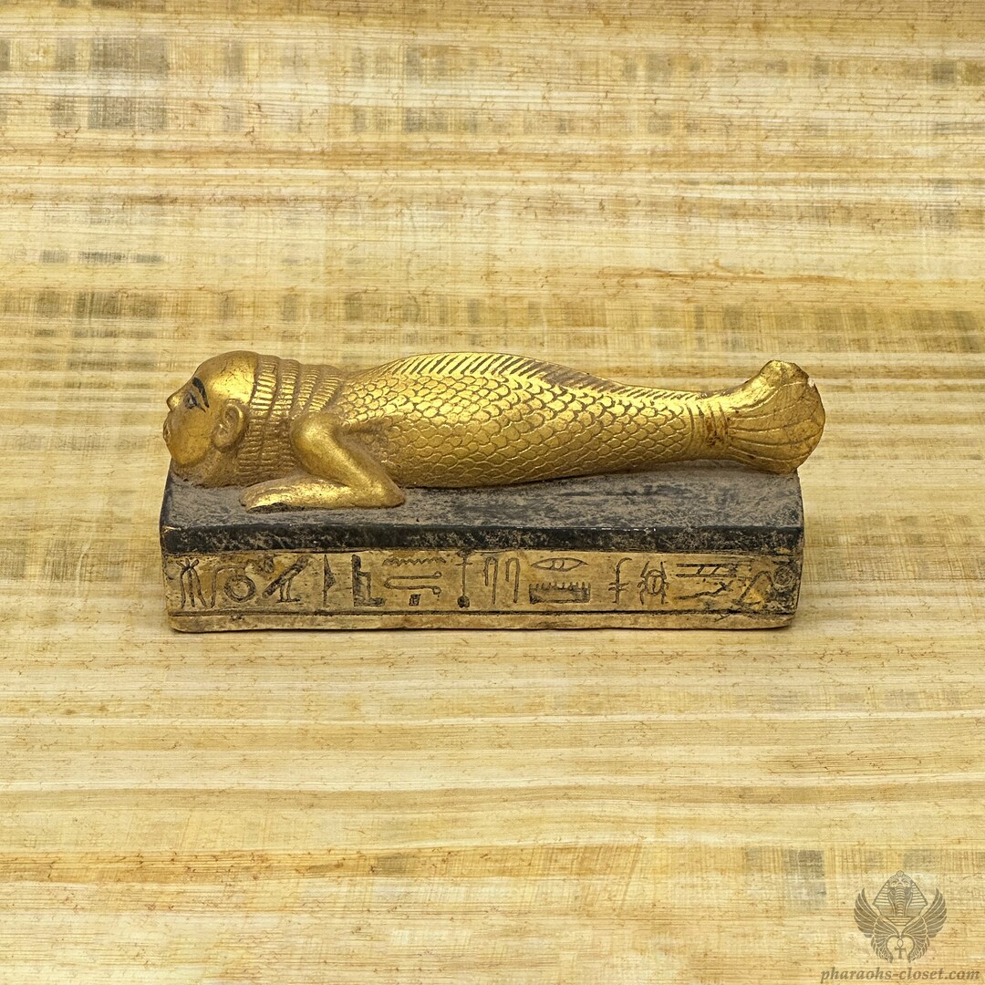 Ancient Egyptian Mermaid Statue Coated With 16k Gold Leaf - Rare ...