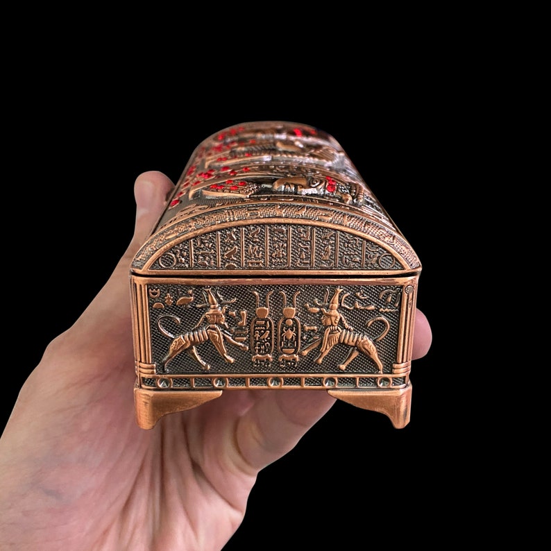 Queens of Egypt Small Egyptian Jewelry Box Made of Copper Alloy ...