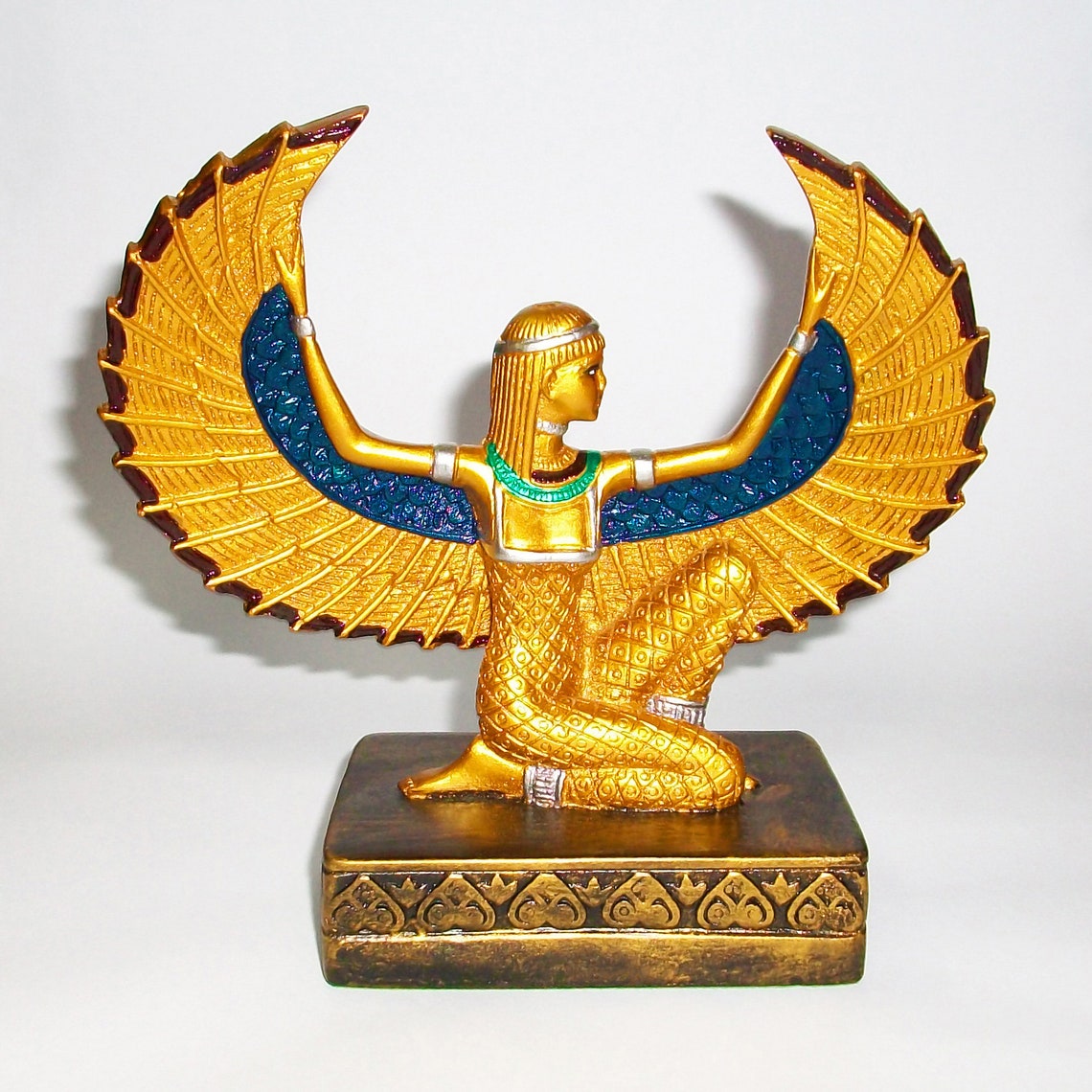 The Magical Isis Golden Shimmering Winged Figurine - Isis Statue for ...