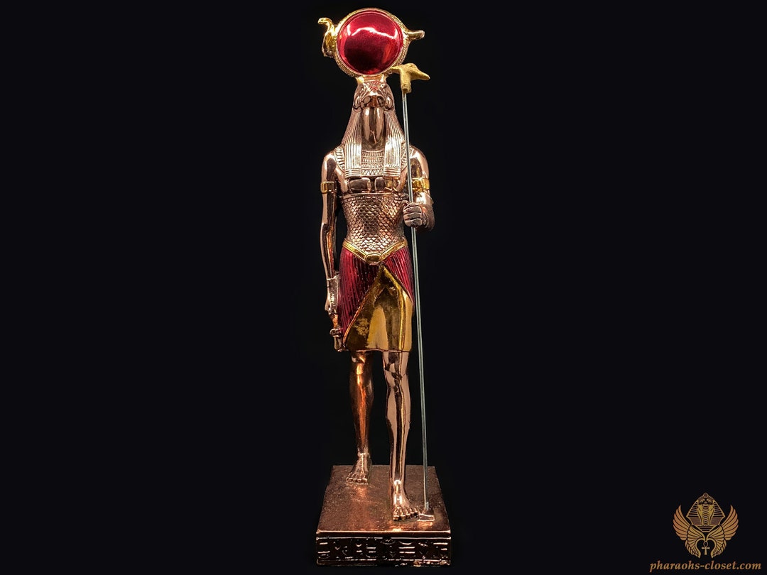 Unique Golden Red Statue of the Mighty Egyptian God Ra - the Falcon ...