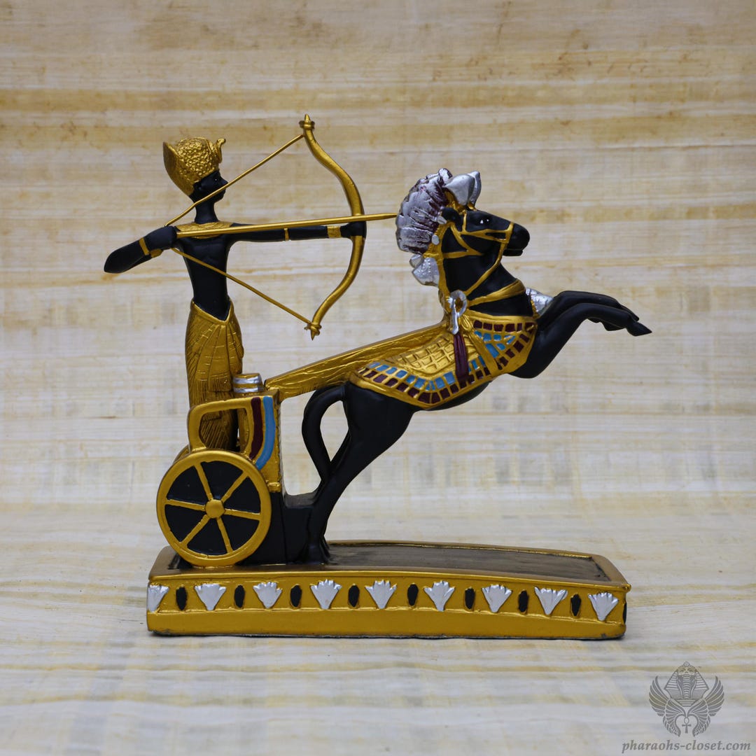 Ramses the Great War Chariot Statue - Medium Sized Egyptian Statue of ...