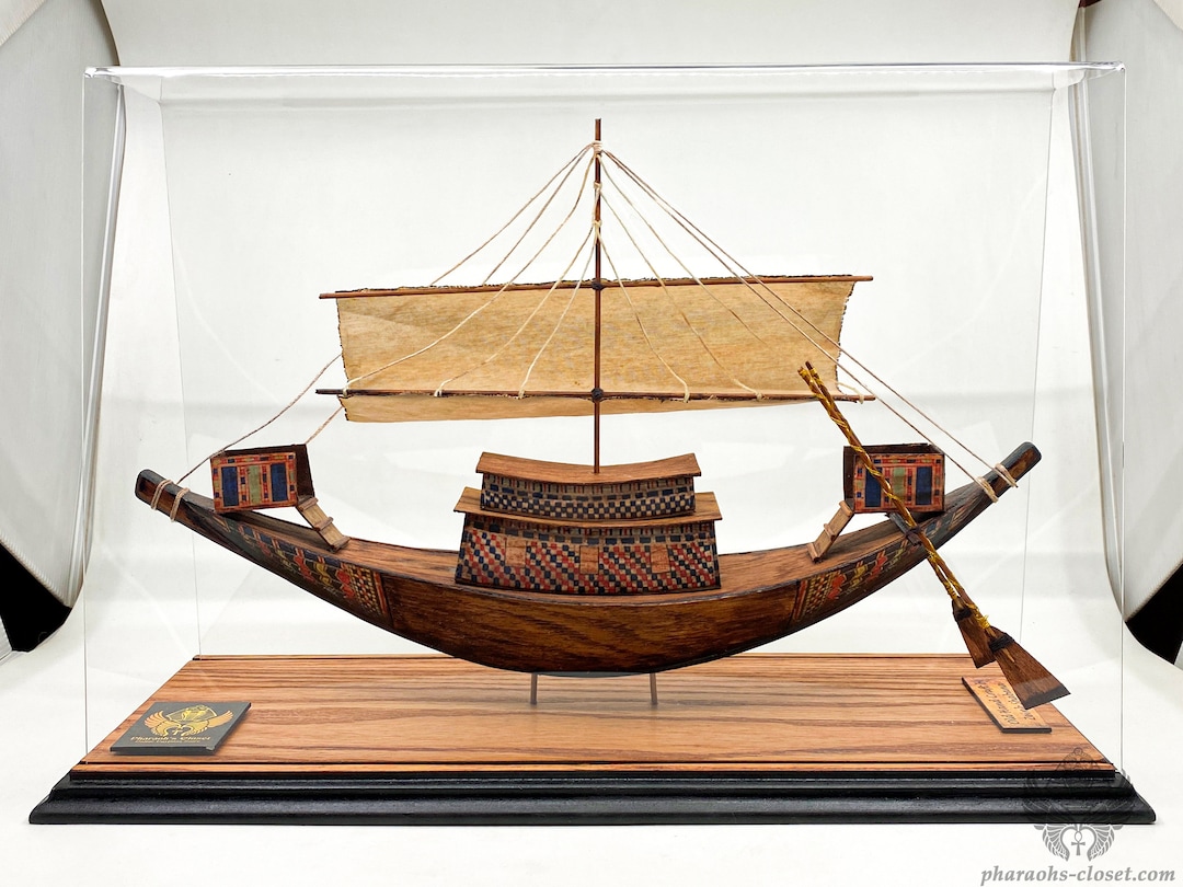 Large Tutankhamun Solar Ship - Unique Ancient Egyptian Wooden Solar ...