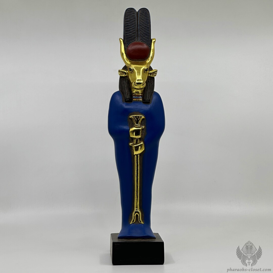 Rare Statue of Goddess Hathor Decorated With 14K Gold Leaf - Egyptian ...