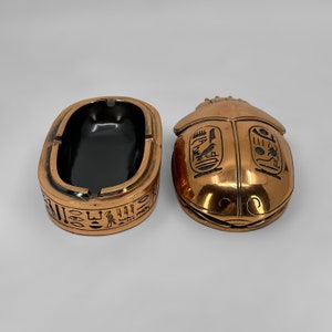 Metal Scarab Jewelry Box Medium Size Copper Egyptian Jewelry Box of a ...
