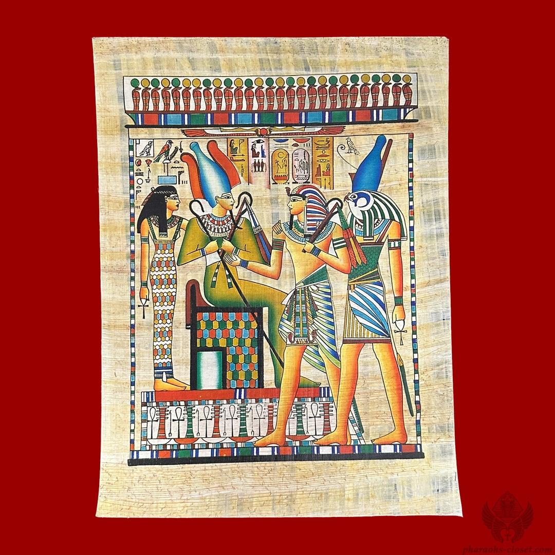 The Blessings of Egyptian Gods Papyrus Painting A Man - Etsy
