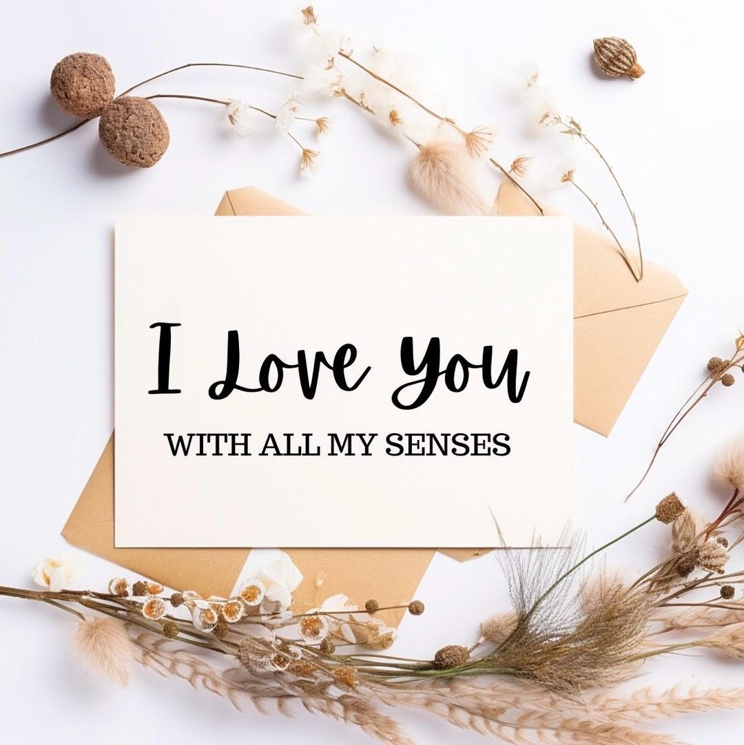 5 Senses, Cursive, Valentine Gift, Spouse Valentine, Valentine, Tags ...