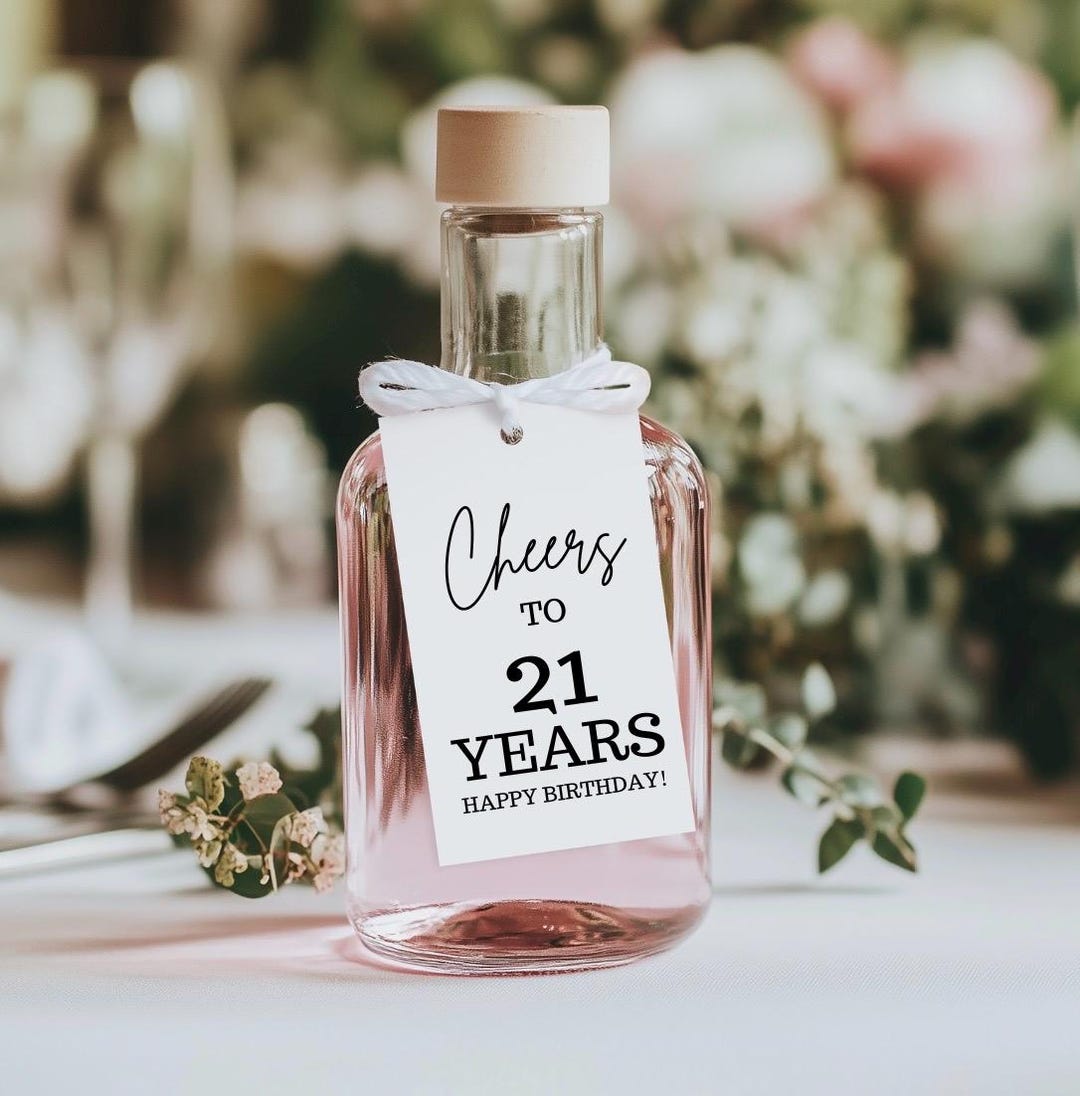 Cheers to 21 Years, 21st Birthday, 21st Birthday Tags, 21st Birthday ...