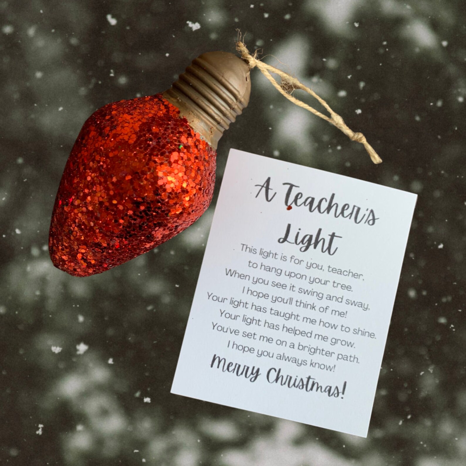 A Teacher's Light, Teacher Poem, Teacher Card, Christmas, Teacher ...