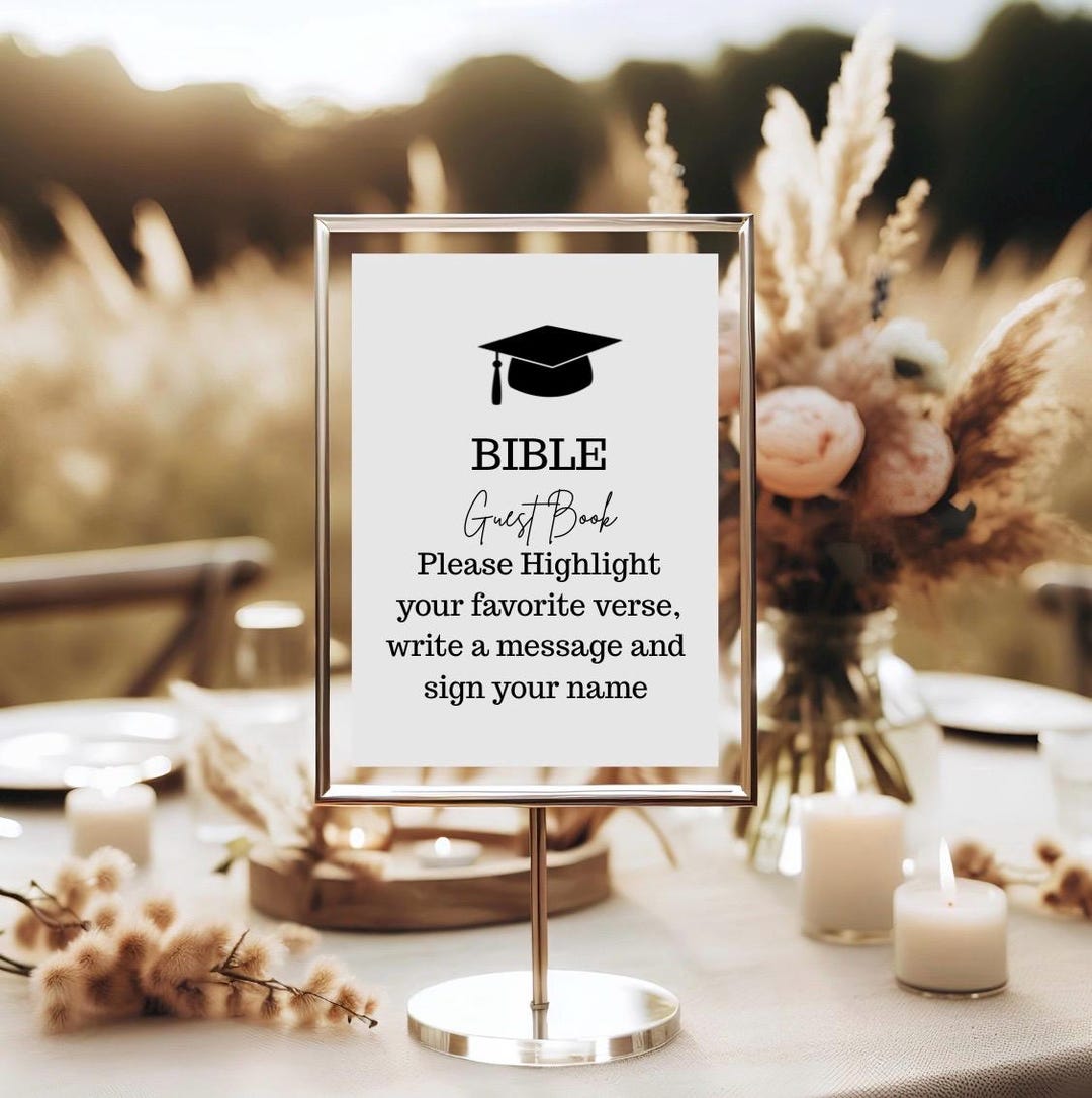Guest Book, Grad Party Guest Book Sign, Bible Guest Book, Sign Our ...