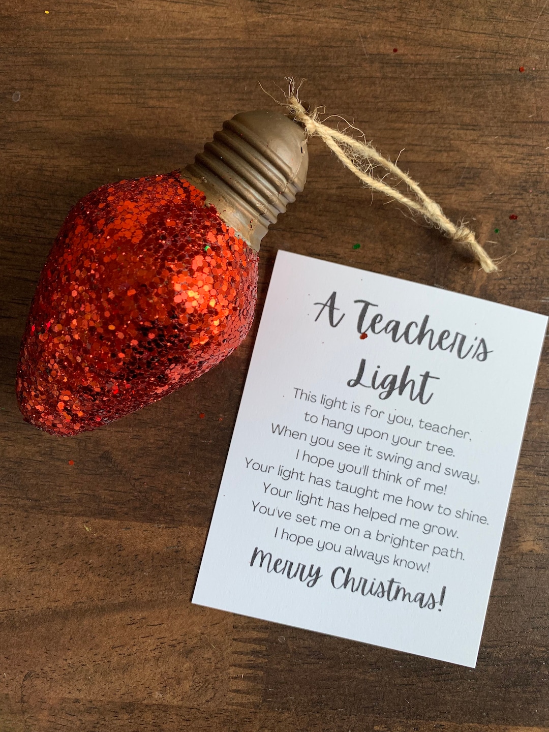 A Teacher's Light, Teacher Poem, Teacher Card, Christmas, Teacher ...