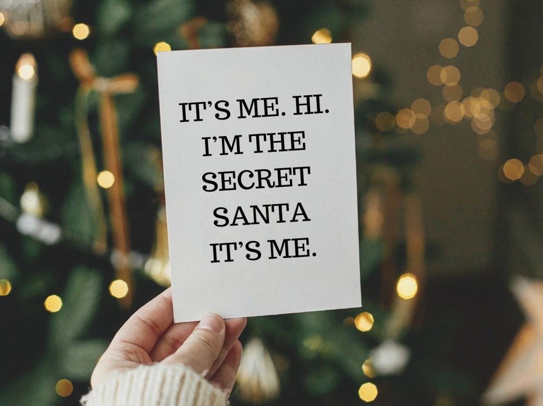 Secret Santa, Christmas, Secret Santa Card, Gift Tag, Christmas Cards ...