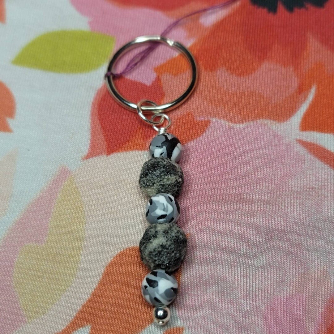 Lava Stone and Clay Keychain - Etsy