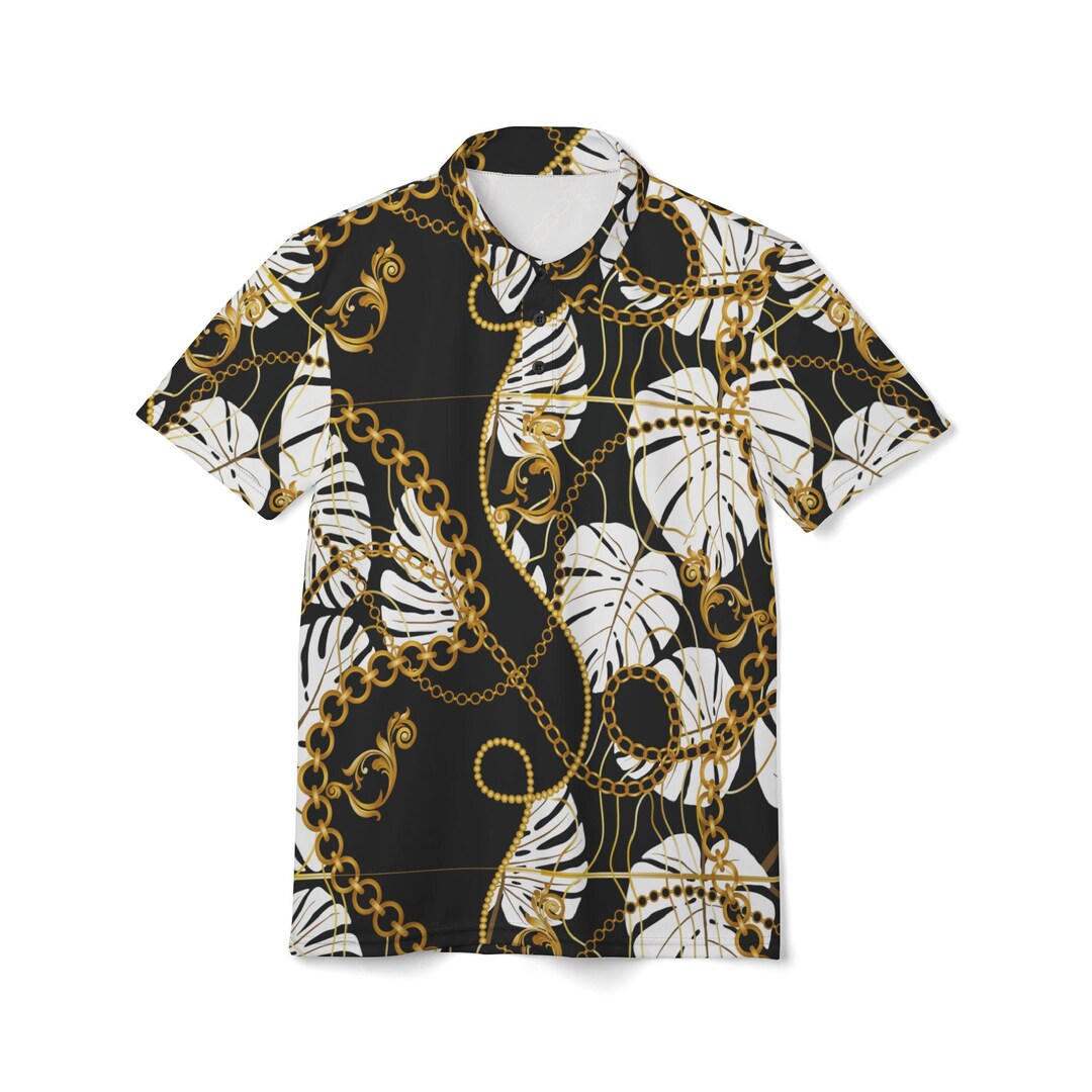 Palm Leaves and Gold Chains Premium Unisex Polo Shirt - Etsy