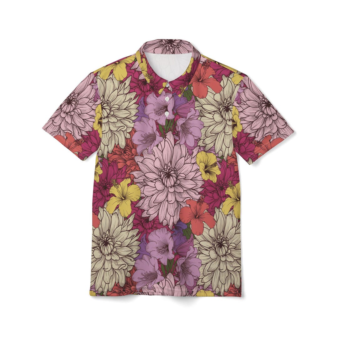 Floral Bloom Premium Unisex Polo Shirt - Etsy