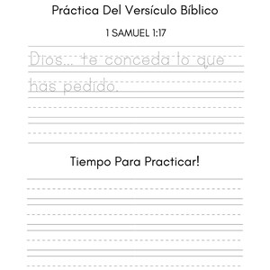 Spanish Kindergarten Bible Verse Tracing Sheets Gracelink 2024 Q3 - Etsy