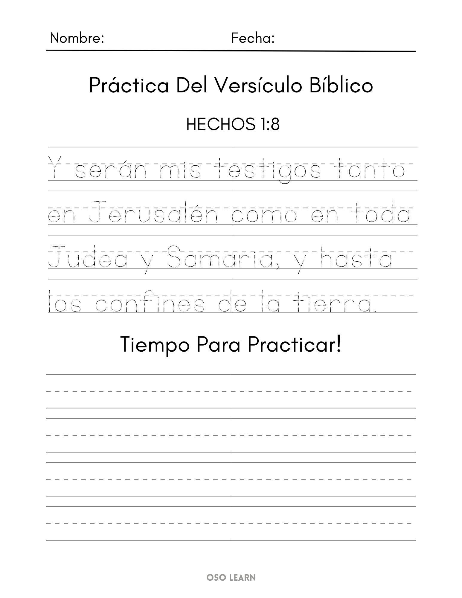 Spanish Primary Bible Verse Tracing Sheets Gracelink 2024 Q3 - Etsy