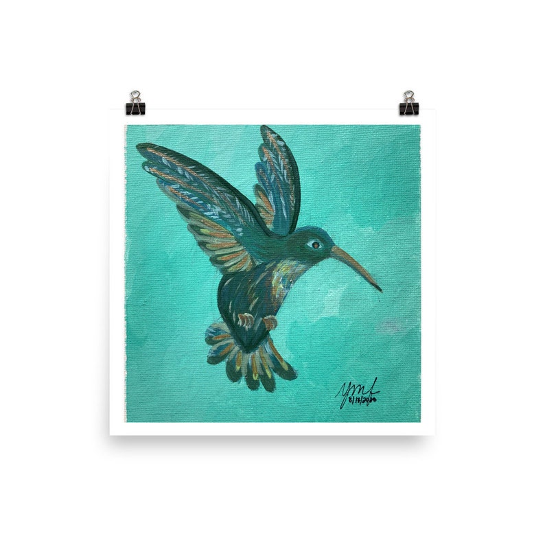Colibri Poster Hummingbird Art Print Mexican Art - Etsy
