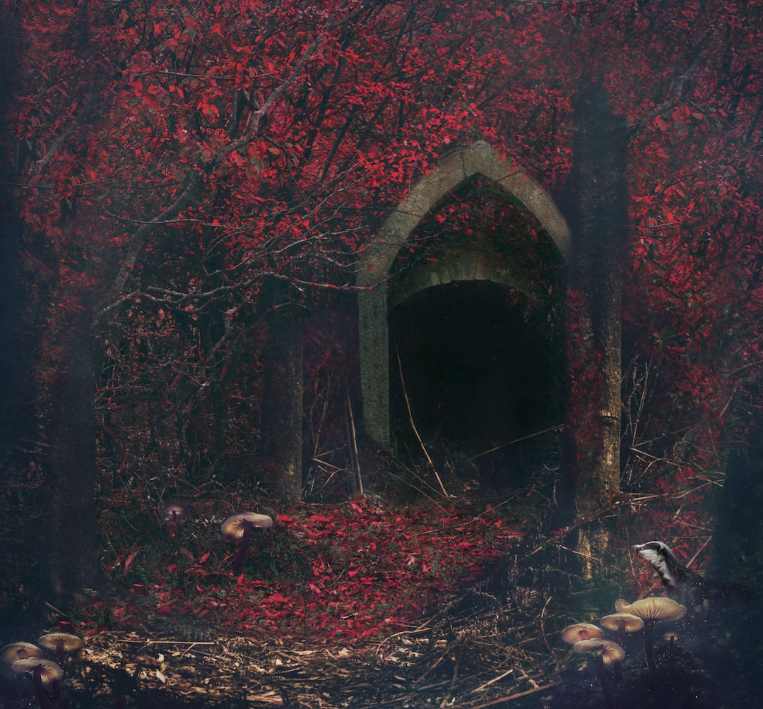 Red Forest Fantasy Art Print - Etsy