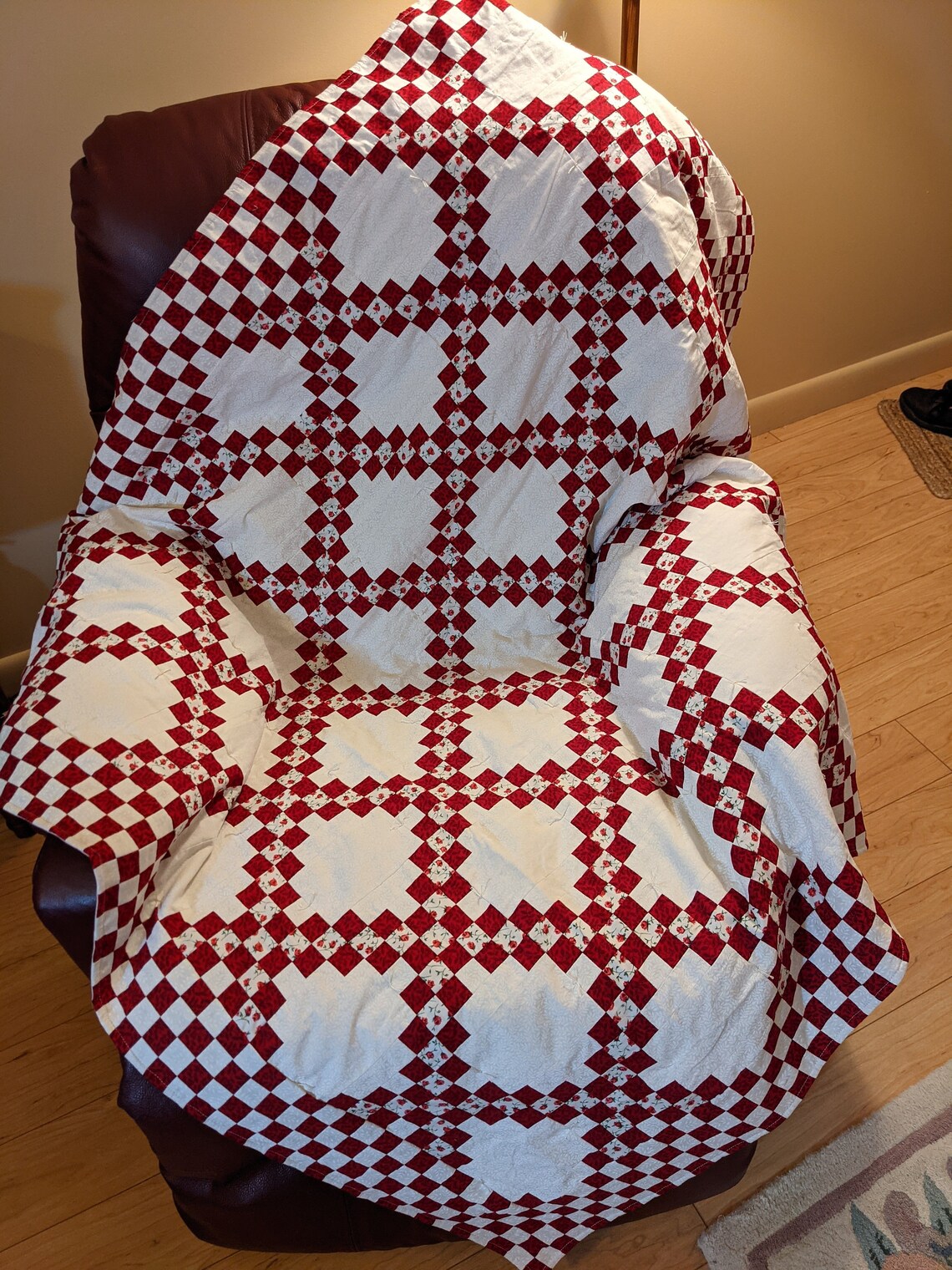 Double Irish Chain Patchwork Lap Quilt - Etsy