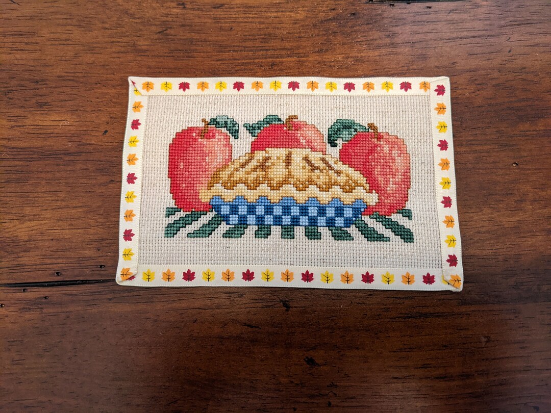 Apple Pie Finished Cross Stitch Magnet - Etsy