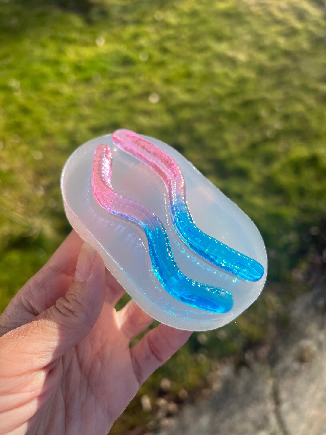 2 Candy Worms Silicone Molds / Resin Godis Maskar - Etsy