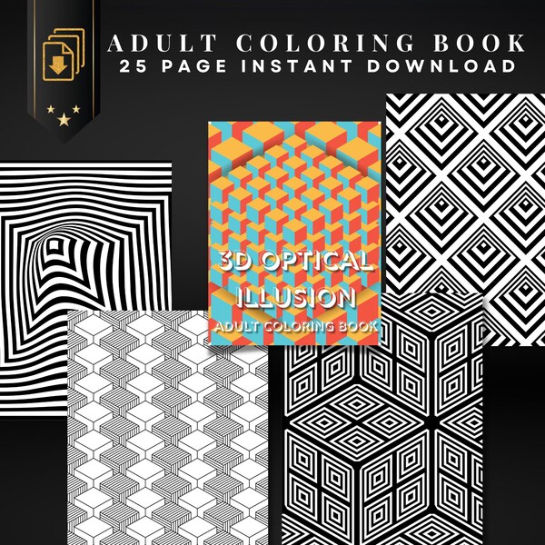 3d Coloring Printable - Etsy