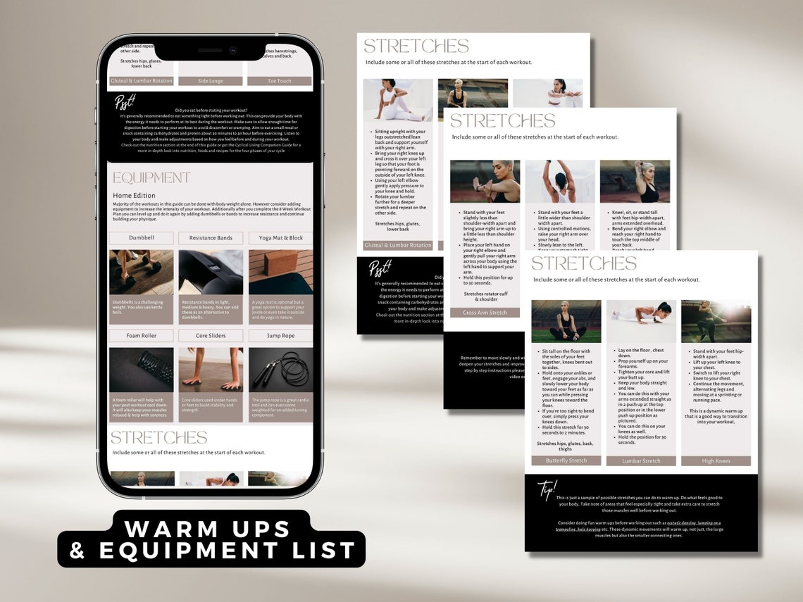 Cycle Syncing Workout Plan HOME Edition 8 Week BEGINNER Fitness Plan ...