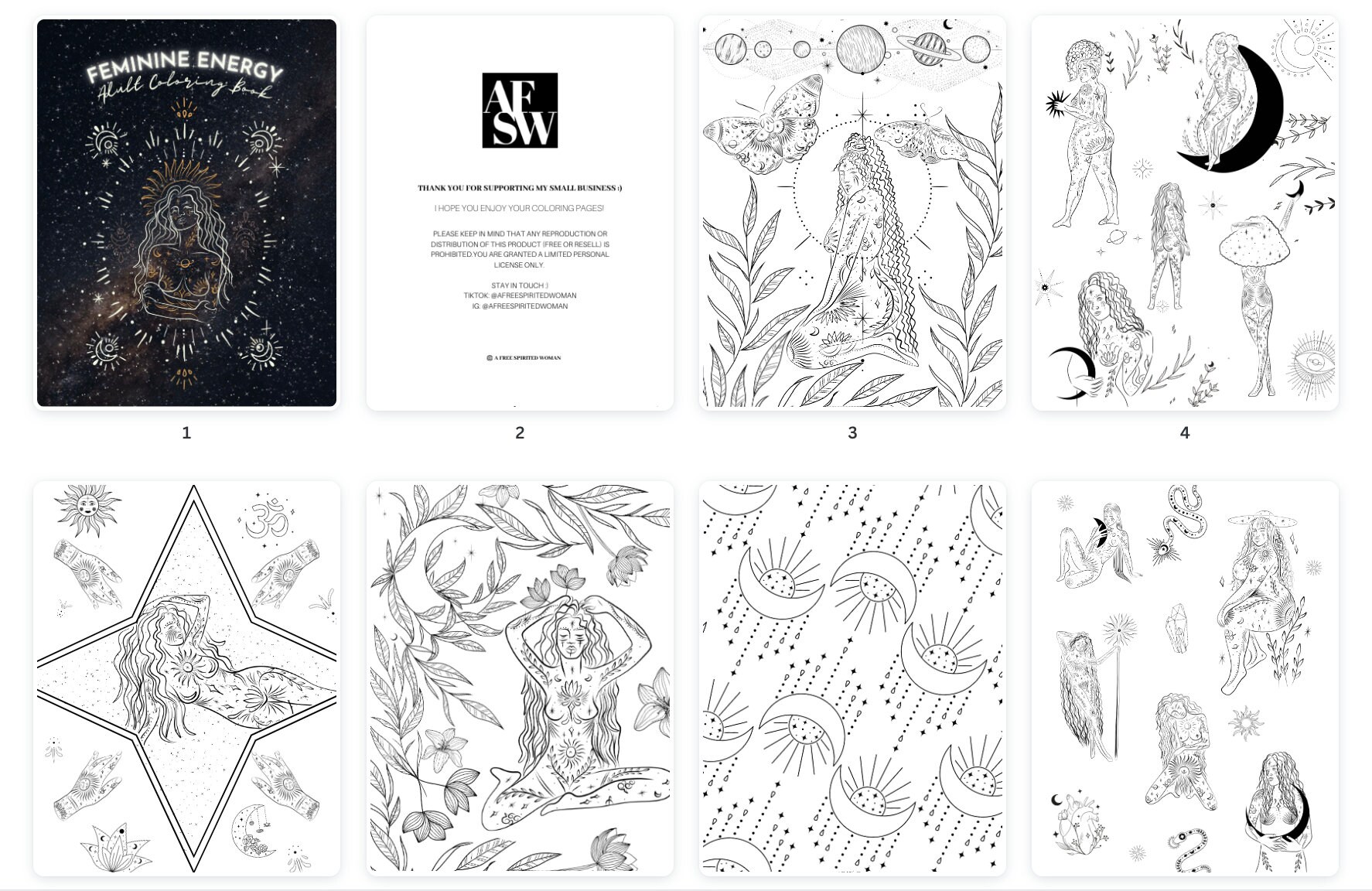 Sacred Feminine Energy Coloring Pages 21 Pages Adult Coloring Book ...