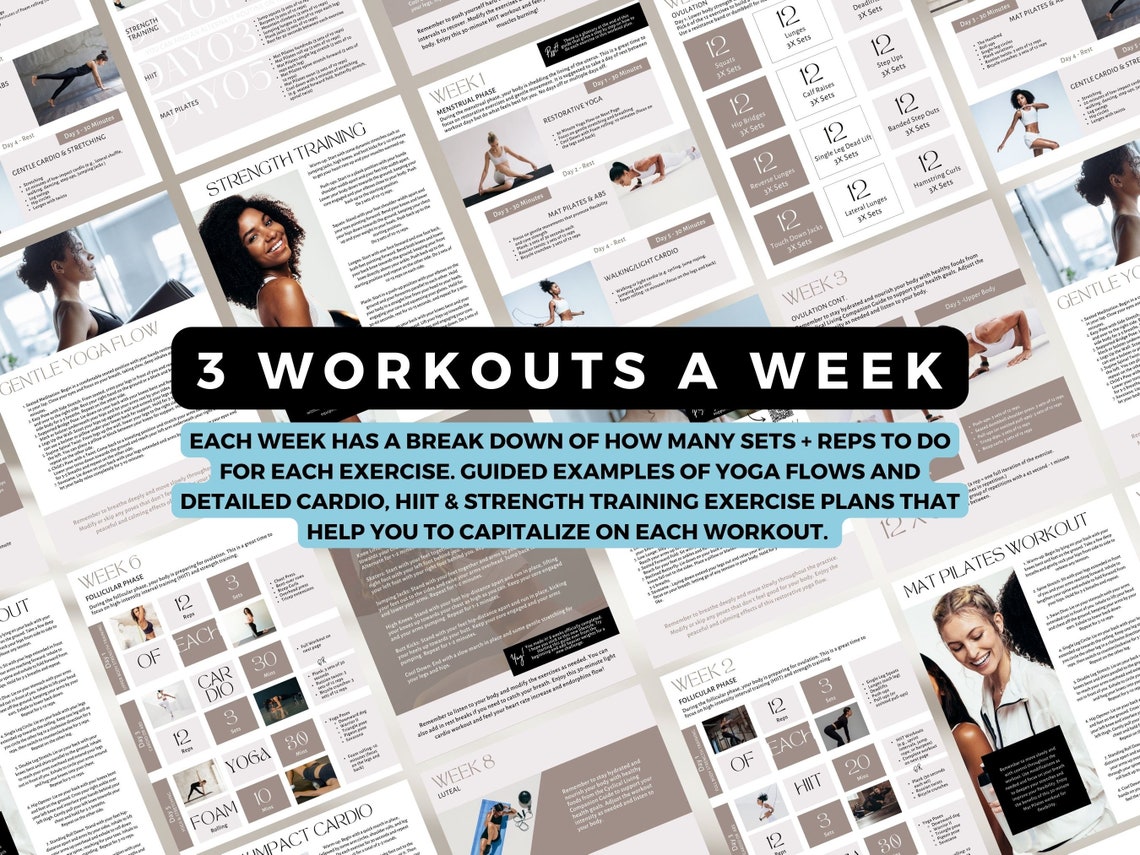 Cycle Syncing Workout Plan HOME Edition - 8 Week BEGINNER Fitness Plan ...