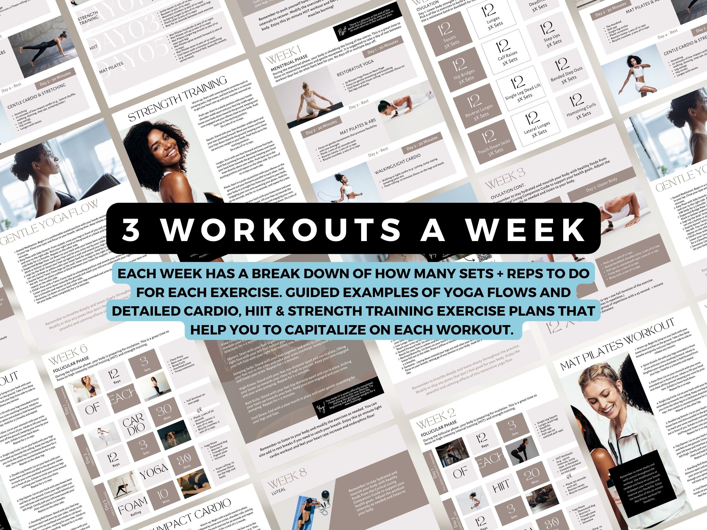 Cycle Syncing Workout Plan HOME Edition - 8 Week BEGINNER Fitness Plan ...