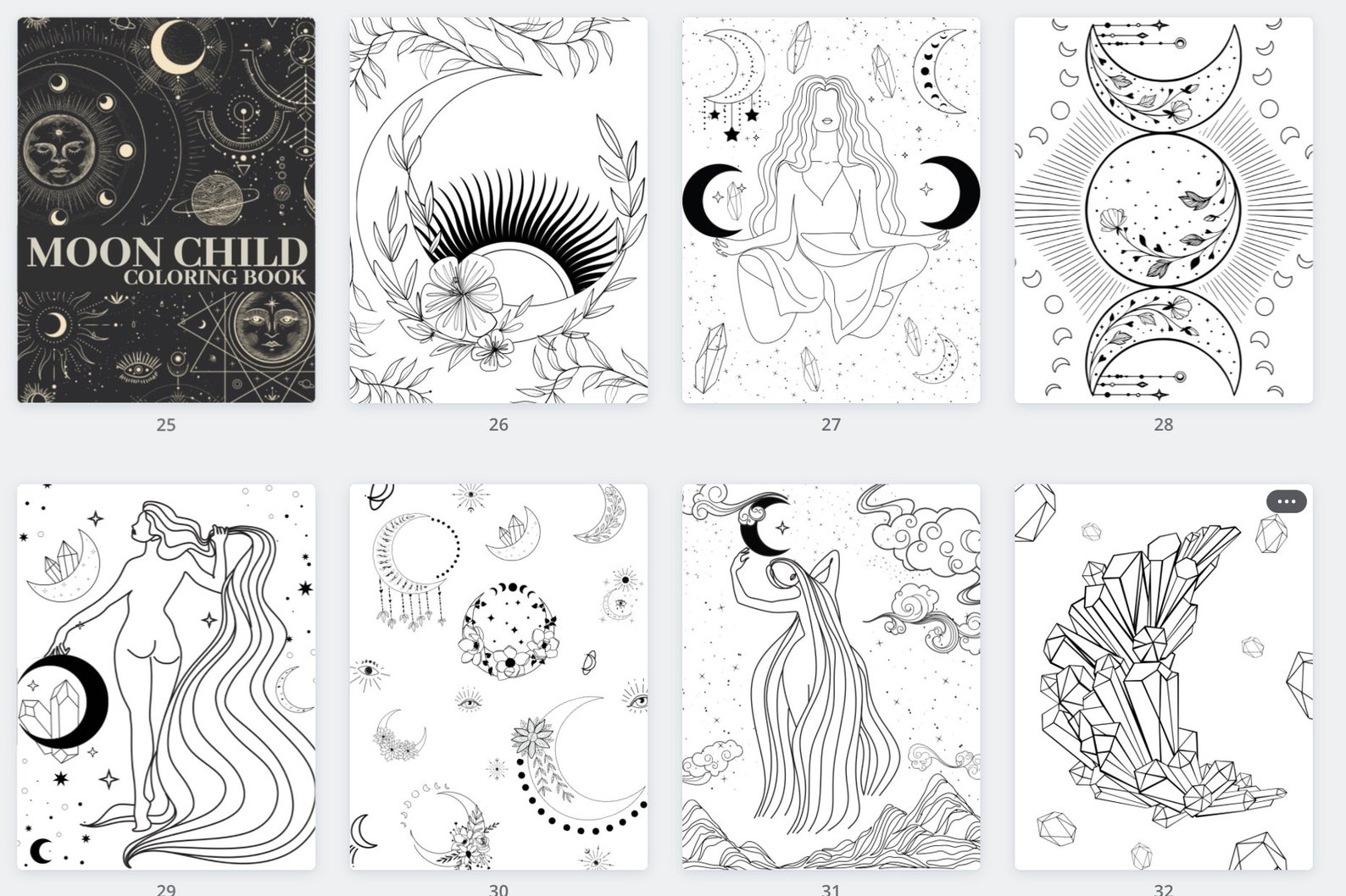 17 Page Moon Child Adult Coloring Book Printable Adult - Etsy