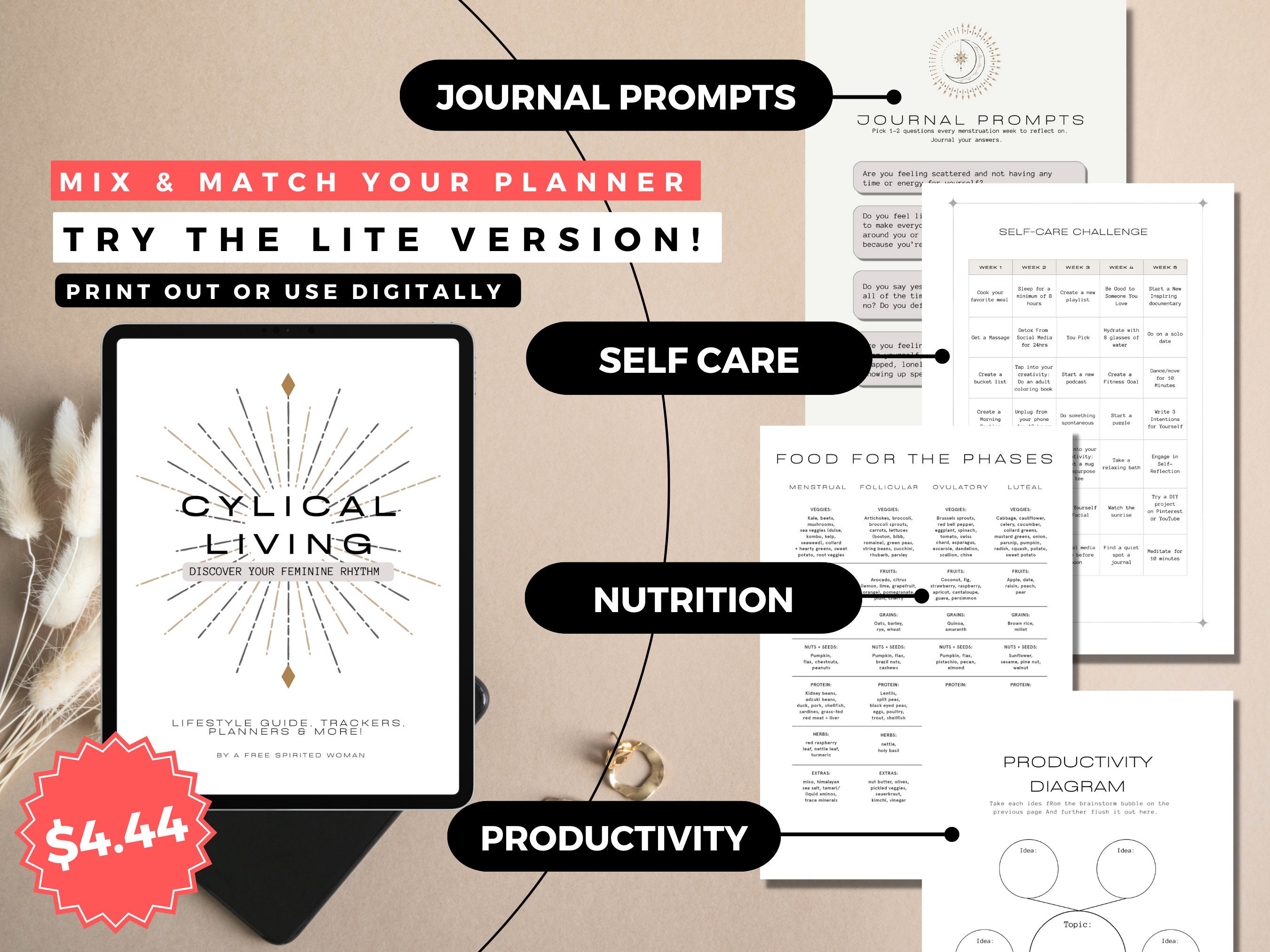 Cycle Syncing Planner DIGITAL Planner, 402 Pages Weekly Planner, Self ...