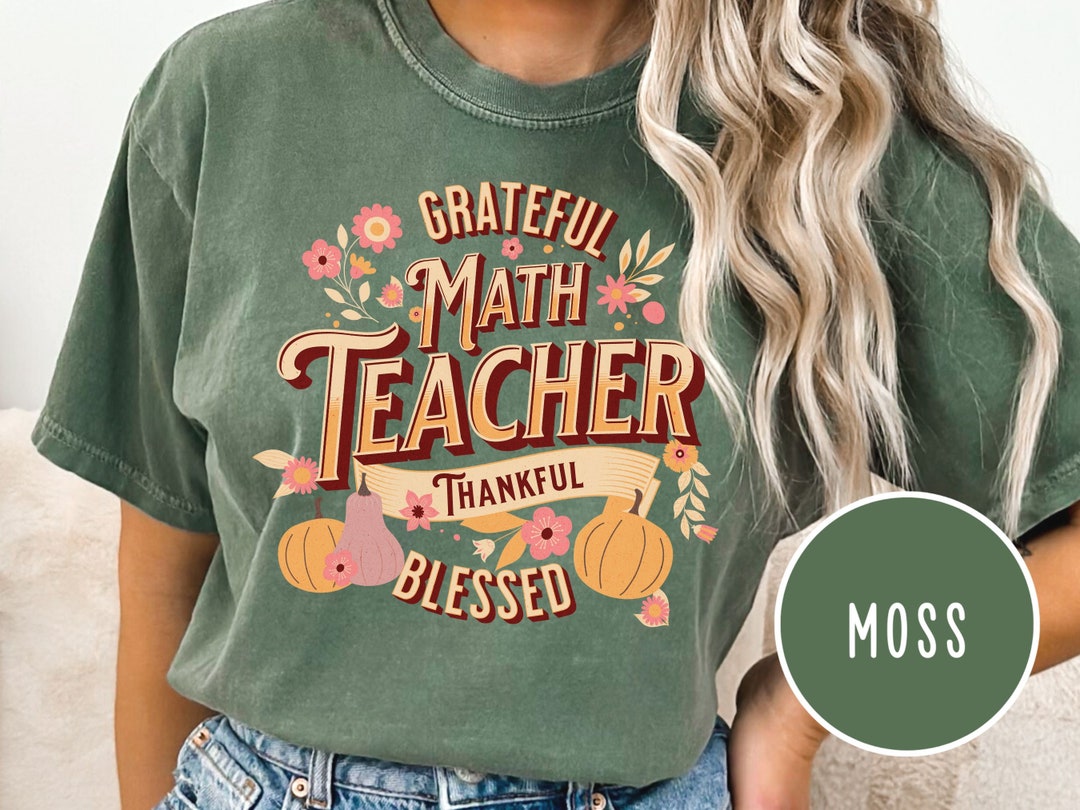 Thanksgiving Teacher Gift Grateful Math Teacher, Autumn Teacher Team ...