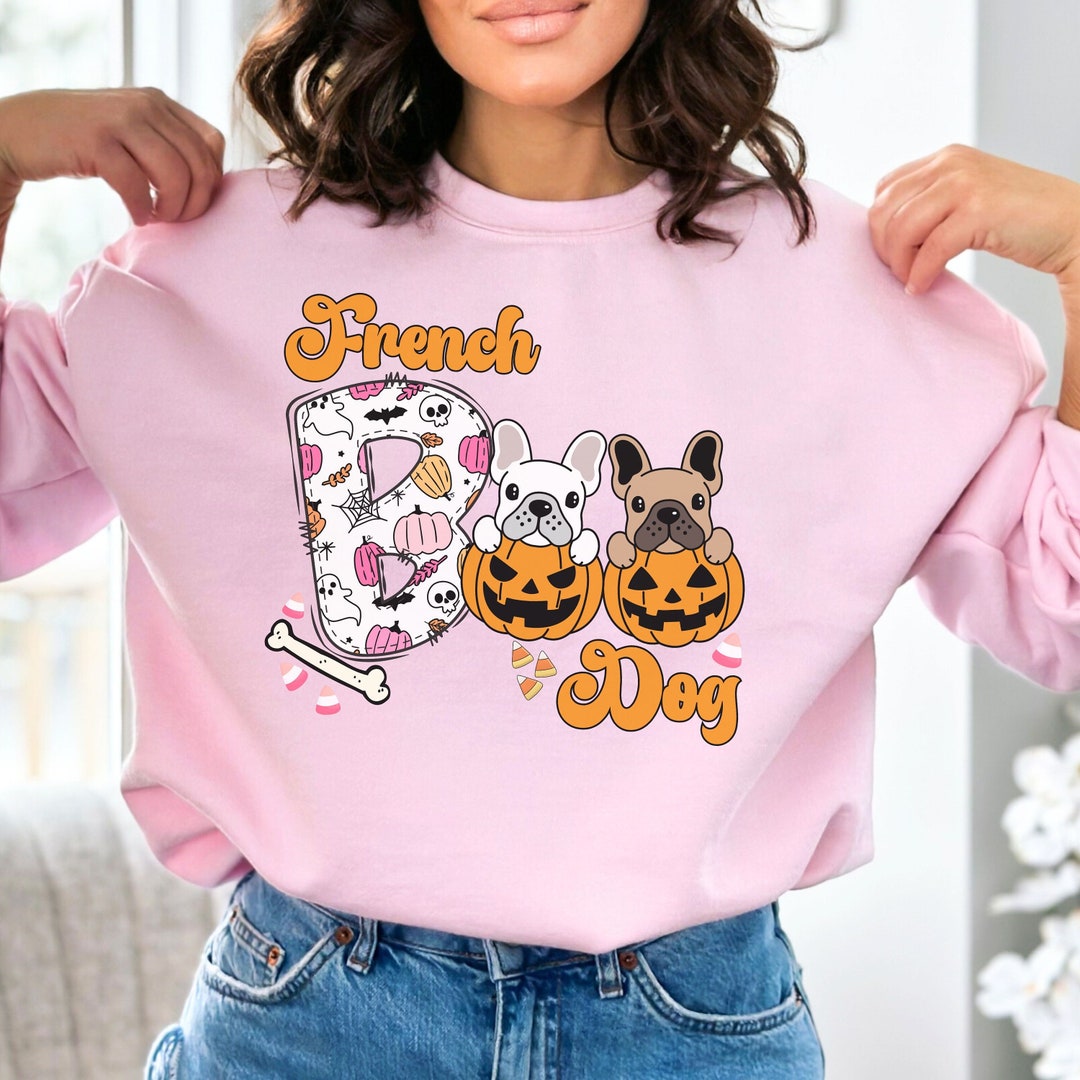 French Bulldog Halloween Sweatshirt, French Boo Dog Frenchie Mom Shirt ...