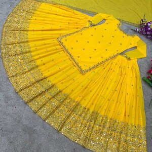 Beautiful Georgette Lehenga Choli Dress With Heavy Embroidery, Sequince ...