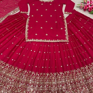 Beautiful Georgette Lehenga Choli Dress With Heavy Embroidery, Sequince ...