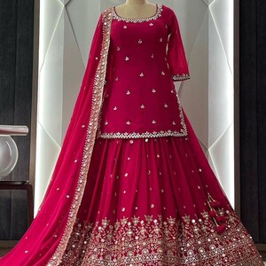 Beautiful Georgette Lehenga Choli Dress With Heavy Embroidery, Sequince ...