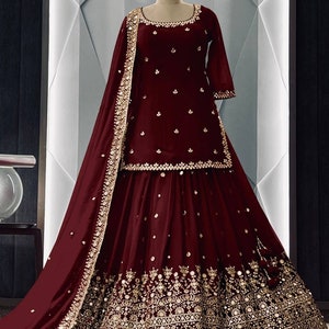 Beautiful Georgette Lehenga Choli Dress With Heavy Embroidery, Sequince ...
