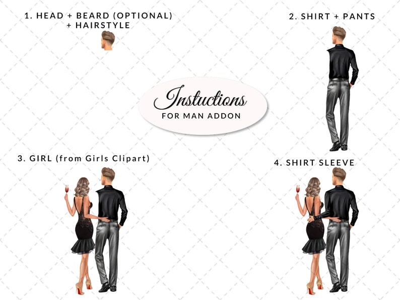 Man Add-on Clipart DIY, Free Commercial Use - Etsy