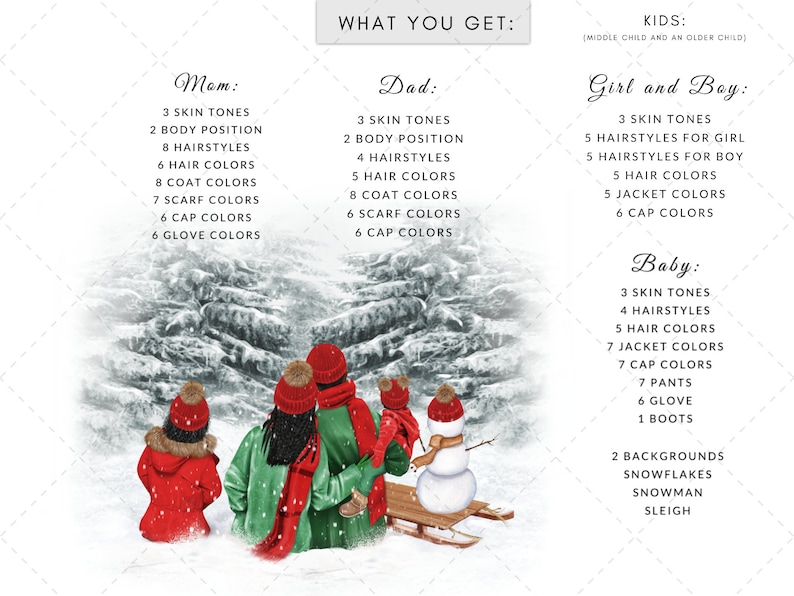 Christmas Winter Family Holiday Season DIY Clipart Free - Etsy