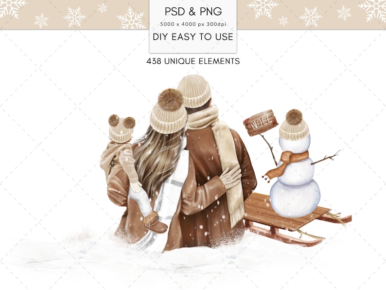 Christmas Winter Family Holiday Season DIY Clipart Free - Etsy