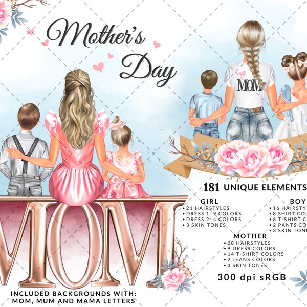 Mothers Day Clipart - Etsy