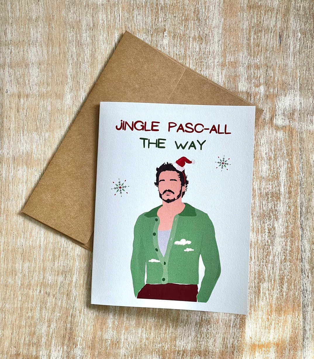 Pedro Pascal Inspired Christmas Card Pop Culture Holiday - Etsy