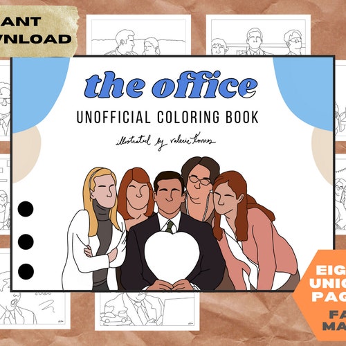 The Office Printable Coloring Book 25 Coloring Pages - Etsy