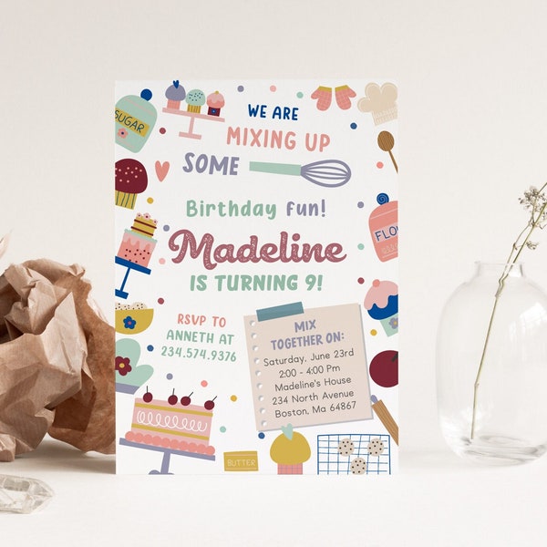 Cake Baking Party Invitation - Etsy