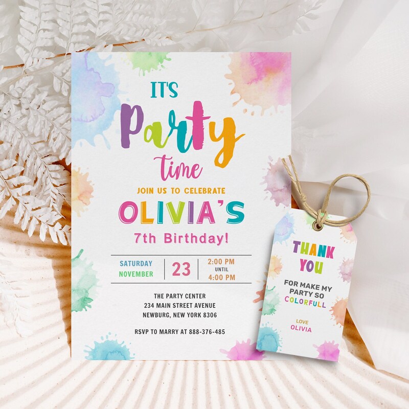 Colorful Invitations - Etsy
