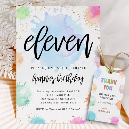 Painting Splash Birthday Invitation Painting Invitation Party - Etsy