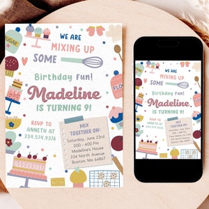 EDITABLE Baking Birthday Invitation Template, Baked Birthday Invite ...