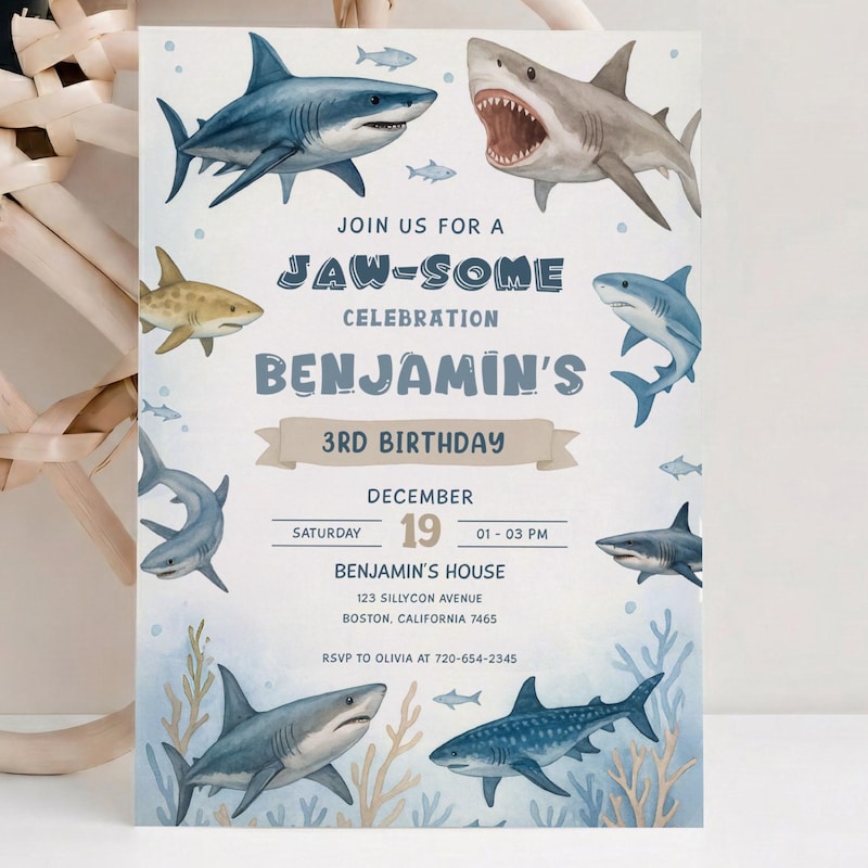 Shark Message Cards - Etsy